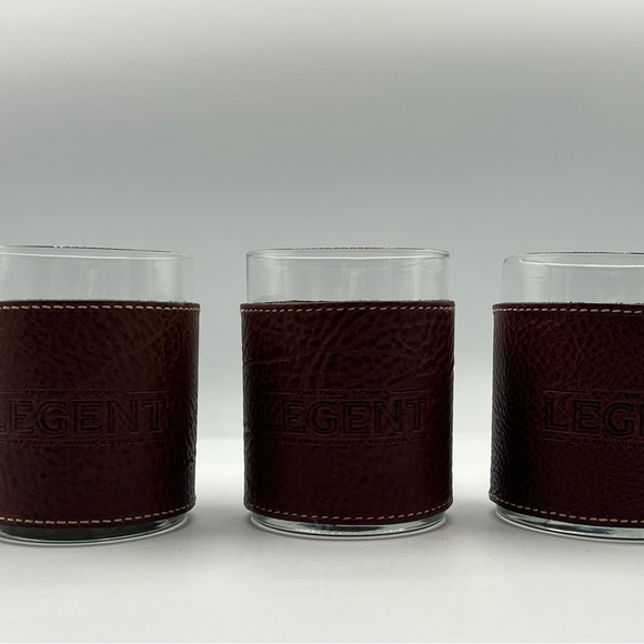 Two true Legen | Dining | Two True Legend Leather Covered Glass Cups ...